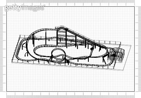 Roller coaster Architect Blueprint 이미지 (1143426565) - 게티이미지뱅크