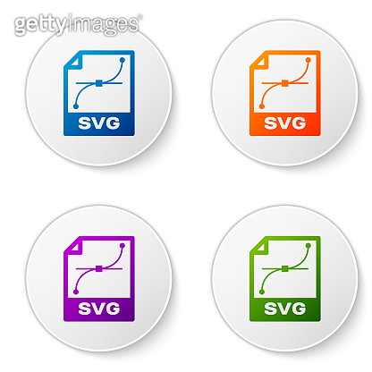 Color SVG file document icon. Download svg button icon isolated on ...