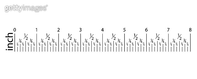 Original Inches Ruler. Measuring tool, Graduation grid, flat vector ...