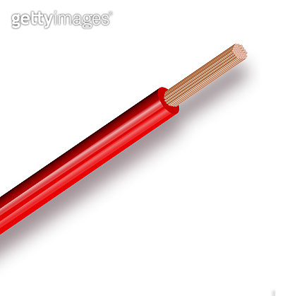 Flexible electrical copper cable isolated on white background. cable ...