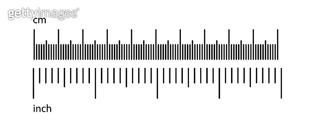 Metric Imperial Rulers. Scale for a ruler in inches and centimeters ...