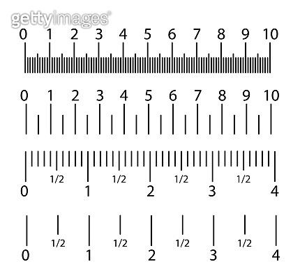 Inch and metric rulers set. Centimeters and inches measuring scale cm ...