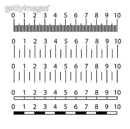 Inch and metric rulers set. Centimeters and inches measuring scale cm ...