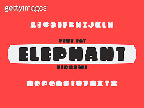 Elephant font. Vector alphabet (1136739393) - 게티이미지뱅크