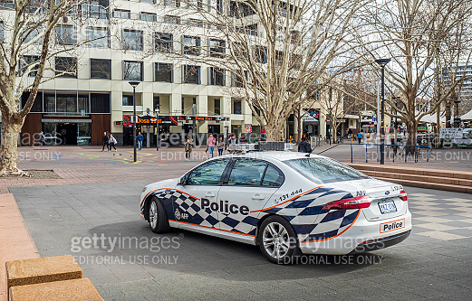 An Australian Federal Police (AFP) car parked on the public area ...