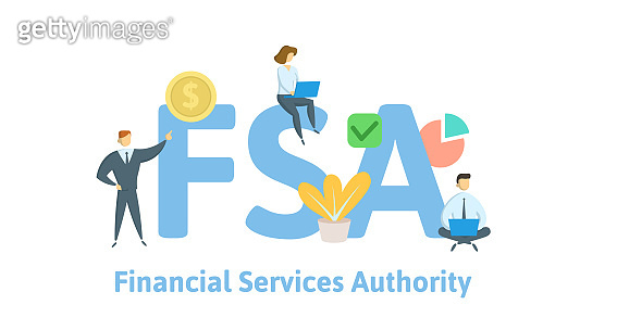 FSA, Financial Services Authority. Concept with keywords, letters and ...