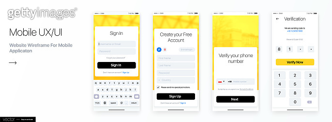Design of the Mobile Application, UI, UX. 이미지 (1177490915) - 게티이미지뱅크