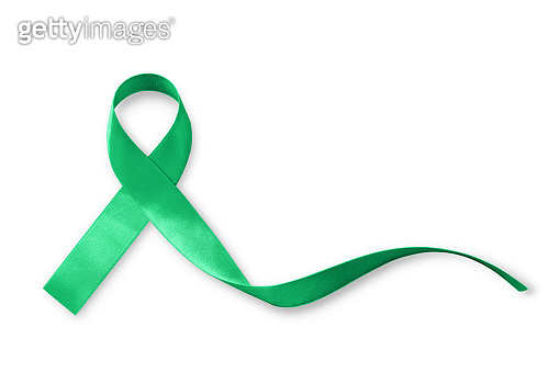 Green ribbon awareness symbolic bow for Kidney, Gallbladder, Bile Duct ...