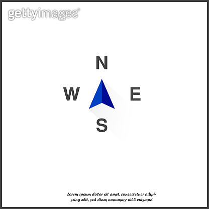 Vector icon of the compass. Illustration of a compass symbol for ...