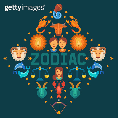 Zodiac signs banner vector illustration. Horoscope, astrology icons ...