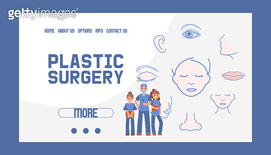 Plastic surgery banner web design vector illustration. Face and body ...