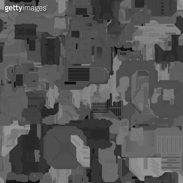 8K greyscale tech city cyberpunk displacement map texture for 3d ...