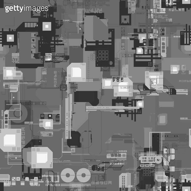 8K greyscale tech city cyberpunk displacement map texture for 3d ...