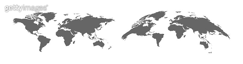 Earth map with 3d Earth map. Panorama view. Simple template earth map ...