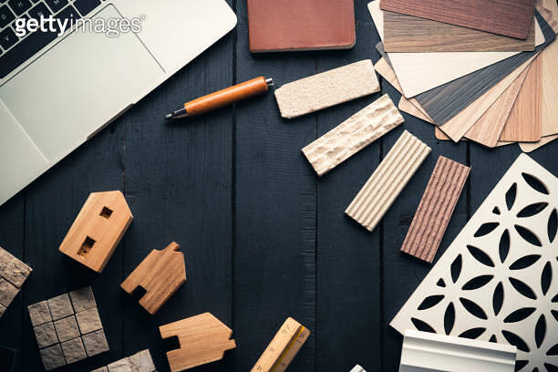 topview of material surface sample stone, wood veneer ,laminate color ...