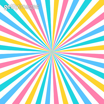 Colorful sun rays background in flat design. Vector illustration 이미지 ...