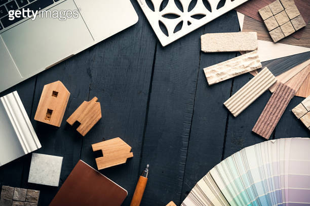 topview of material surface sample stone, wood veneer ,laminate color ...