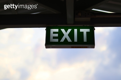 An exit sign is a device in a public facility denoting the location of ...