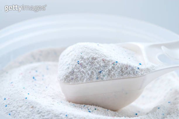 washing powder with measuring cup on a washing powder box 이미지 ...