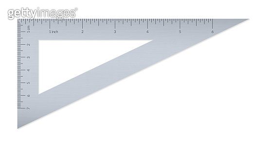 Aluminium isosceles triangle with metric and imperial units ruler scale ...