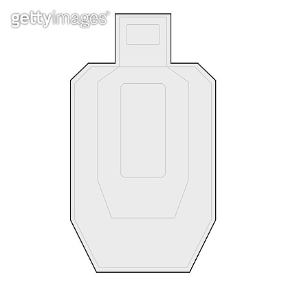 Outlined human torso shaped target for a shooting practice on a gun ...