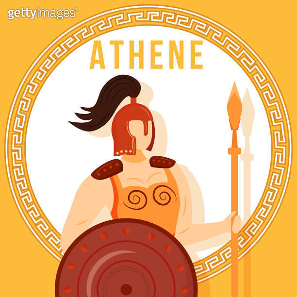 Athene orange social media post mockup. Greek goddess. Divine ...