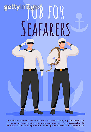 Job for seafarers poster vector template. Maritime career. Sailors ...