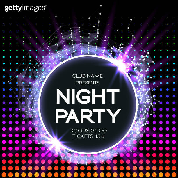 Night Party Dance Poster Background. Event celebration flyer ...