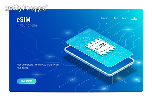 eSIM card chip sign. Embedded SIM concept. New mobile communication ...