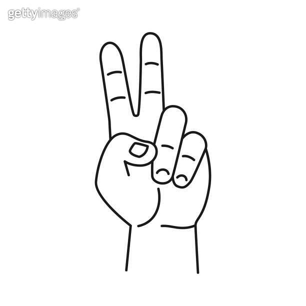 Hand drawn Peace sign isolated on a white. Sketch. Vector illustration ...