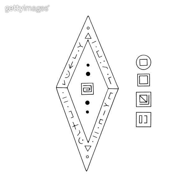 Rhombus, Diamond, crystal, logo of the elements of nature. Elements of ...