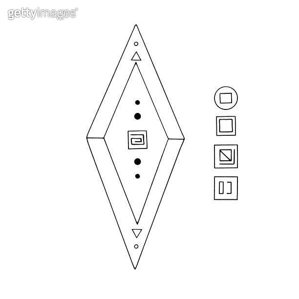 Rhombus, Diamond, crystal, logo of the elements of nature. Elements of ...