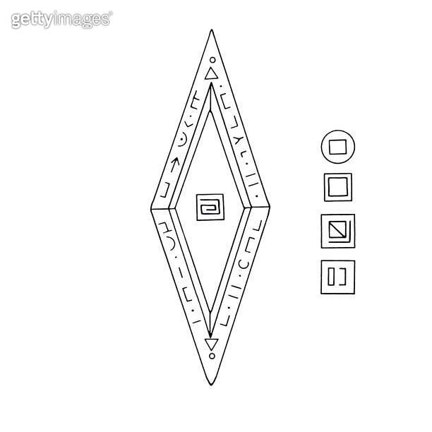 Rhombus, Diamond, crystal, logo of the elements of nature. Elements of ...