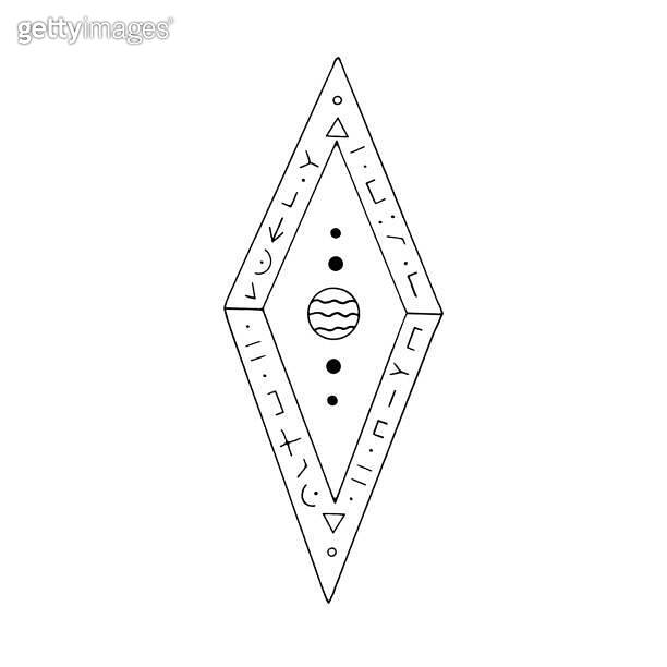 Rhombus, Diamond, crystal, logo of the elements of nature. Elements of ...