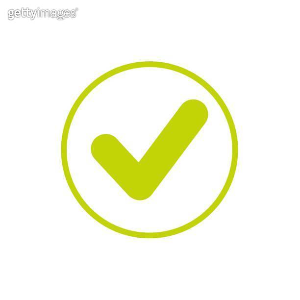 Valid Seal icon. Green tick. Flat OK sticker icon. Isolated on white ...