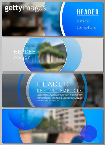 The minimalistic vector illustration of the editable layout of headers ...