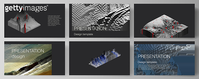 The minimalistic abstract vector layout of the presentation slides ...