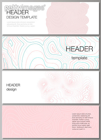 The minimalistic vector illustration of the editable layout of headers ...
