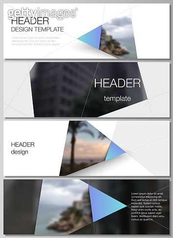 The minimalistic vector illustration of the editable layout of headers ...