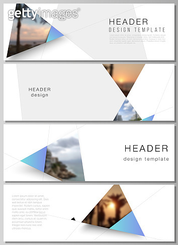 The minimalistic vector illustration of the editable layout of headers ...