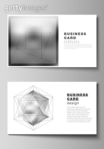 The abstract vector illustration layout of two creative business cards ...
