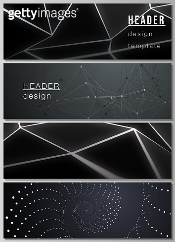 The minimalistic vector illustration of the editable layout of headers ...