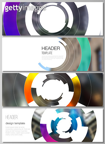 The minimalistic vector illustration of the editable layout of headers ...