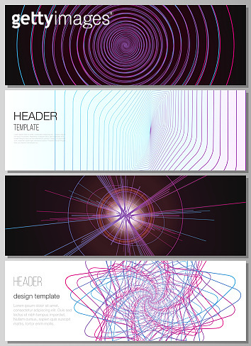 The minimalistic vector illustration of the editable layout of headers ...