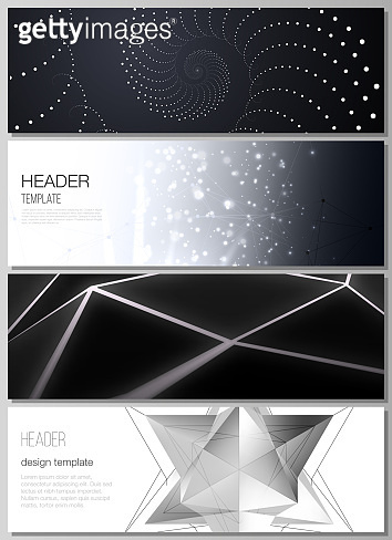 The minimalistic vector illustration of the editable layout of headers ...