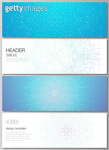 The minimalistic vector illustration of the editable layout of headers ...