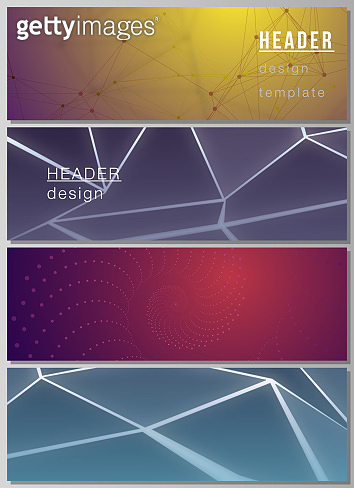 The minimalistic vector illustration of the editable layout of headers ...