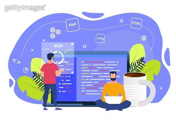 Informational Poster Office Programming Cartoon. (1171672366) 일러스트, 무료 ...