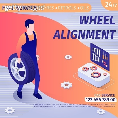 Advertisement for Wheel Alignment in Banner Design (1150473848) 일러스트 ...