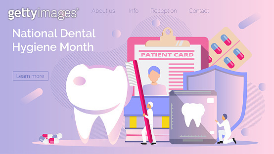National Dental Hygiene Month celebrated in October. Tiny dentists make ...